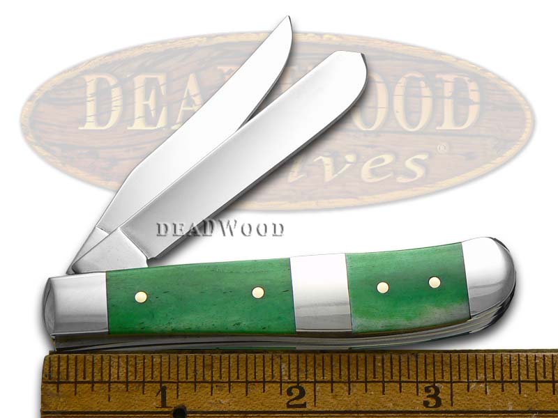 Case xx Mini Trapper Knife Christmas Bright Green Bone Candy Cane 65584 ...