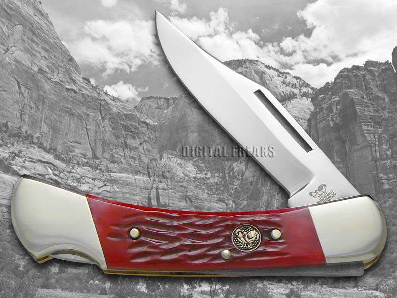 HEN & ROOSTER AND Jigged Red Bone Large Lockback Stainless Pocket ...